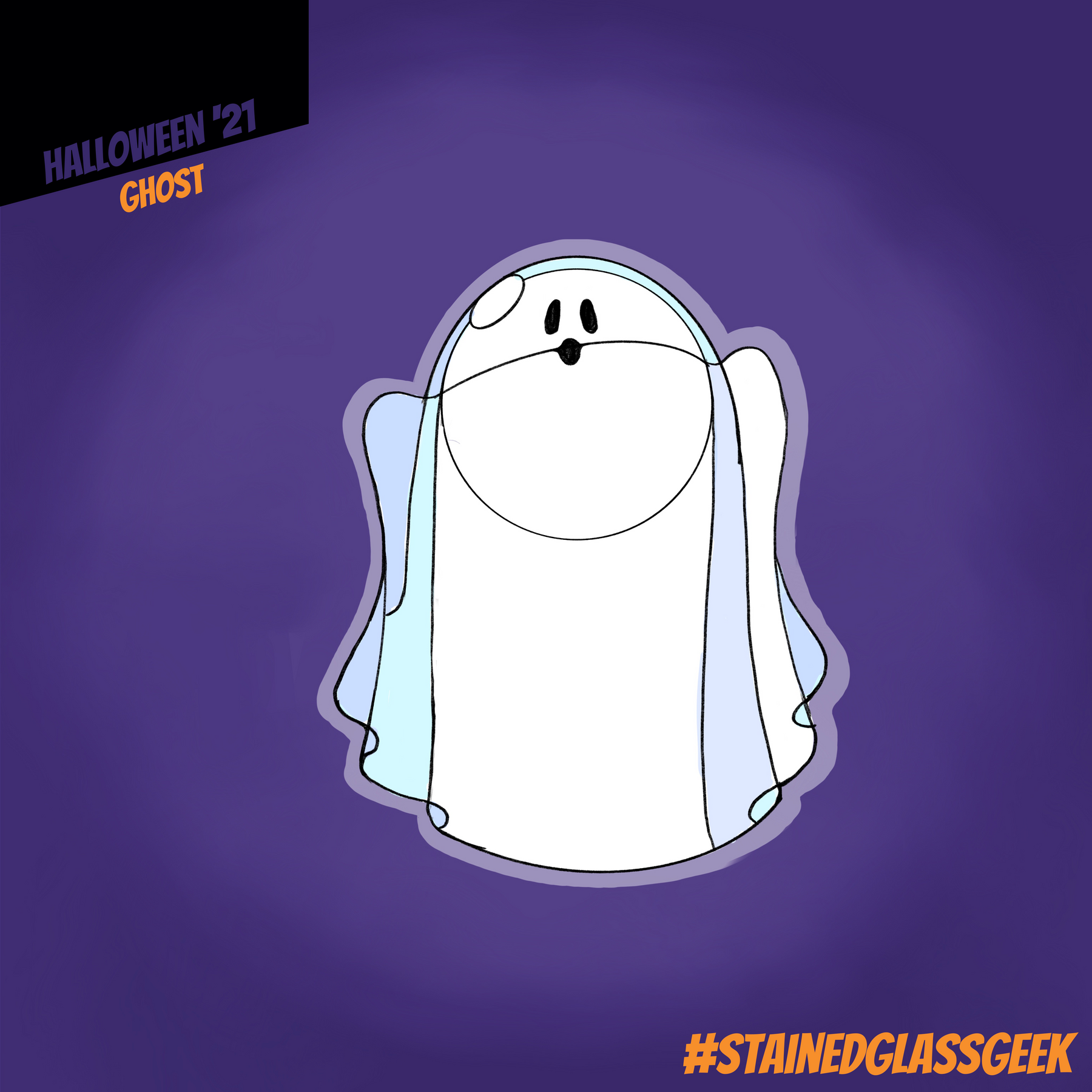 Halloween Ghost Stained Glass Pattern - Digital Download