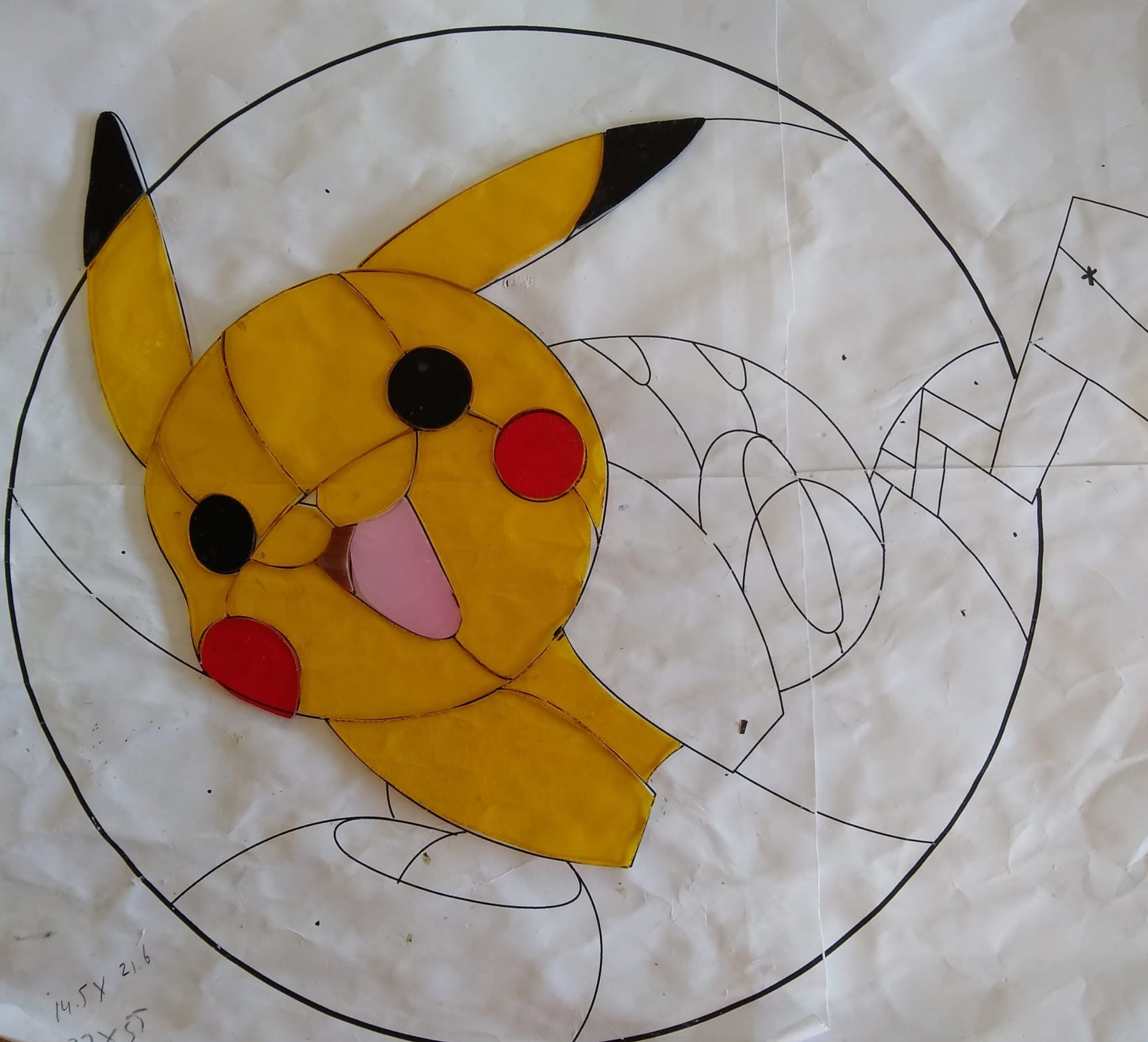 Pikachu Inspired Stained Glass Art