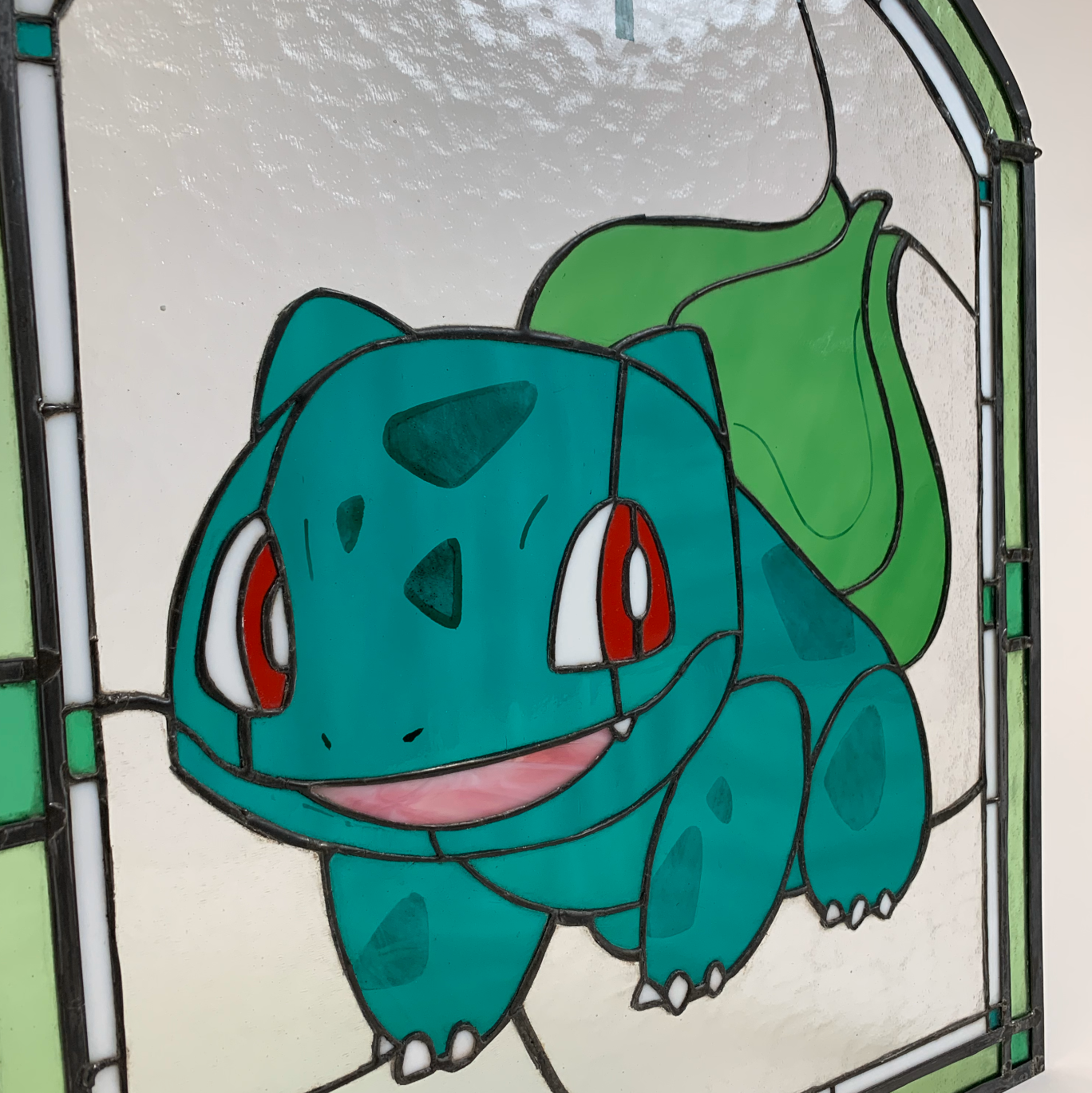 Bulbasaur Inspired Stained Glass Window