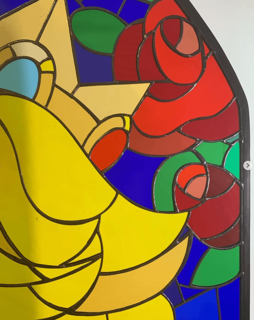 Princess Peach Inspired Stained Glass Window