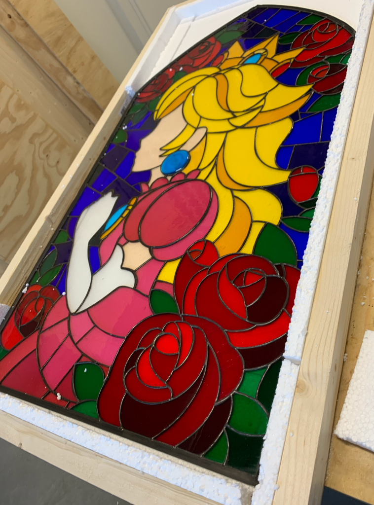 Princess Peach Inspired Stained Glass Window